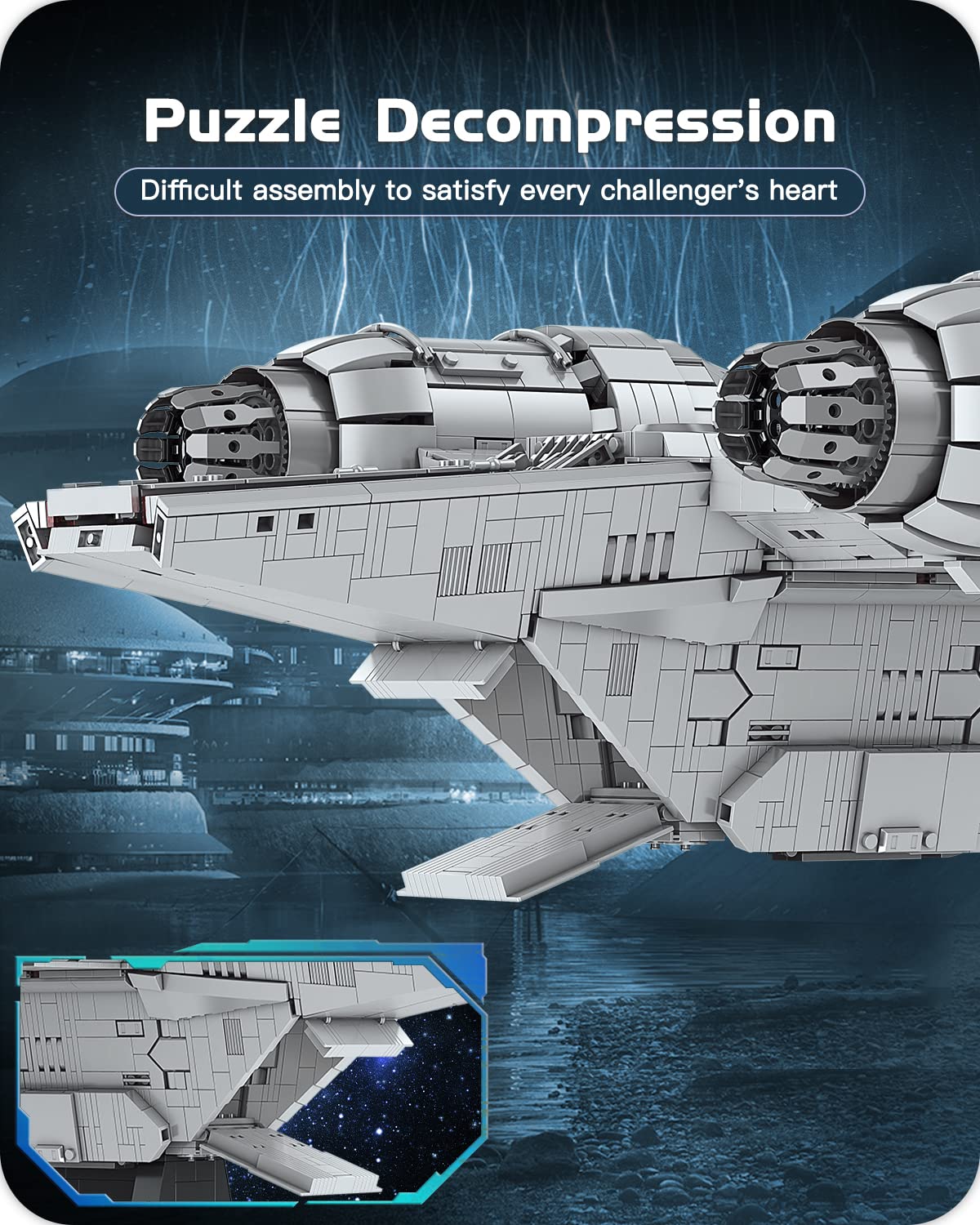 VVLP Spaceship Model Building Set Toy The Razor Crest, 21023 Planet Plan Collectible Building Kit, Star Plan MOC STEM Projects Educational Building Toy for Adults and Fans(5018 Pieces)