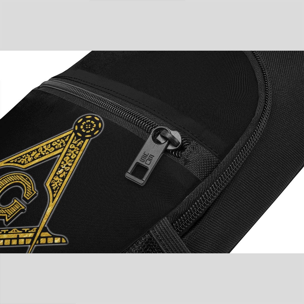QIUYELONG Sling Backpack,Travel Hiking Daypack Pattern Rope Crossbody Shoulder Bag Masonic Symbol Printed One Size