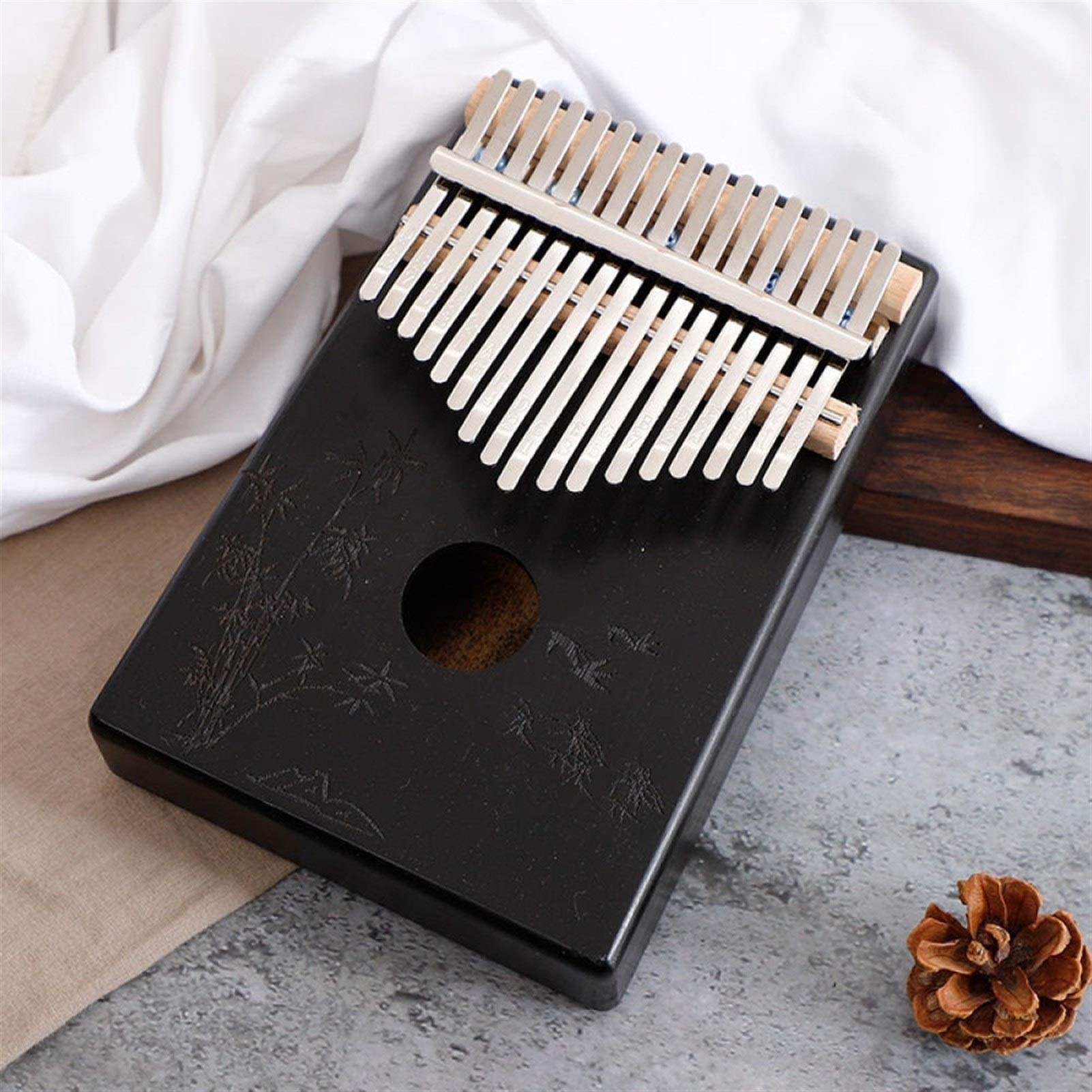SLFDXDP Thumb Piano Thumb Piano Kalimba 17-Note Finger Piano Beginners Introduction Portable Musical Instrument Kalimba Bamboo Portable (Color : A)