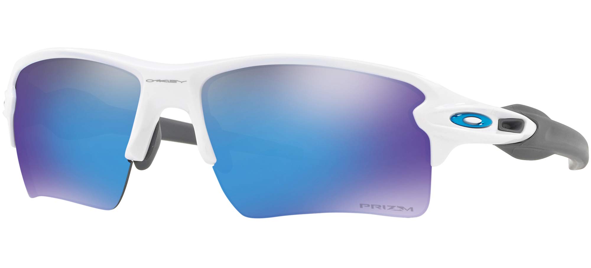 Oakley Men's OO9188 Flak 2.0 XL Rectangular Sunglasses, Polished White/Prizm Sapphire, 59 mm