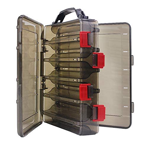 OriGlam Fishing Lure Storage Box, Fishing Tackle Storage Trays Double Sided 10 Compartments Waterproof Storage Boxes for Vest, Fly Fishing