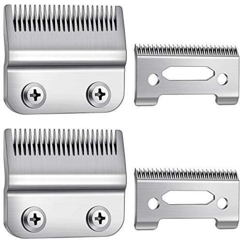 Mudder 2 Sets Adjustable Hair Clippers Blades 2-Hole Hair Trimmer Replacement Blades Compatible with 8148, 1919, 8591, 8509, 2241 and 2240 (Silver)