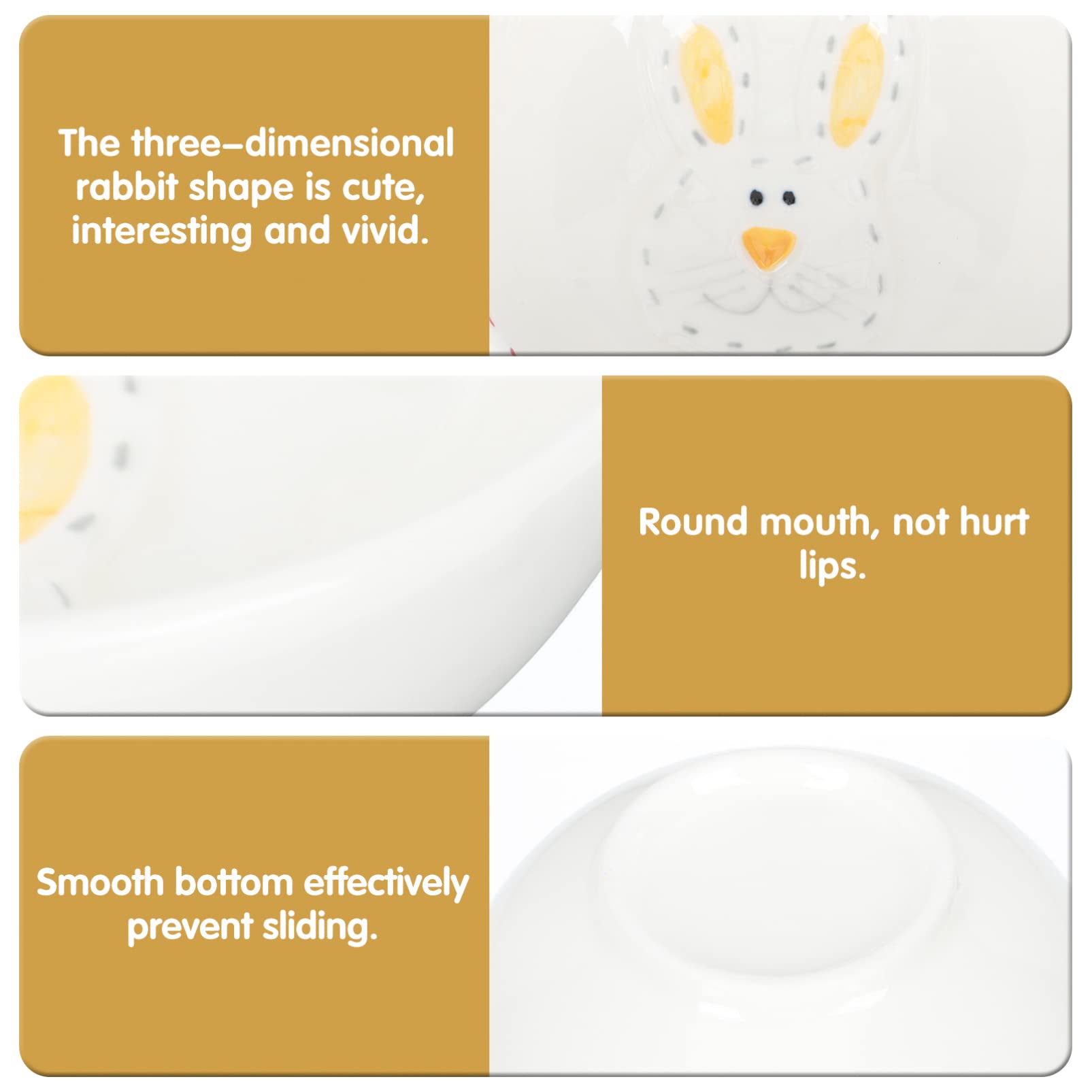 Porcelain Bowls Small Ceramic Bunny Bowl Small Ceramic Salad Bowl Seasoning Dish Rabbit Food Snack Serving Bowl Easter Bunny Home Decoration Rabbit Ceramic Soup Bowl Small