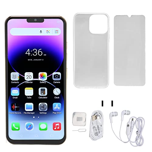 VINGVO 6.53 Inch Smartphone, 8GB and 64GB 100-240V Face Recognition Ultra Thin 4G Mobile Phone 6000mAh Battery Dual SIM Dual Standby for Android (US Plug)