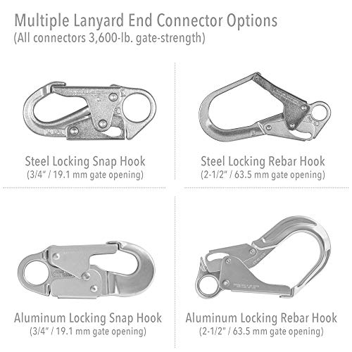 Miller by Honeywell TurboLite 6-Foot Personal Fall Limiter with Unit End Steel Carabiner & Lanyard End Steel Locking Snap Hook (MFL-1-Z7/6FT), Red