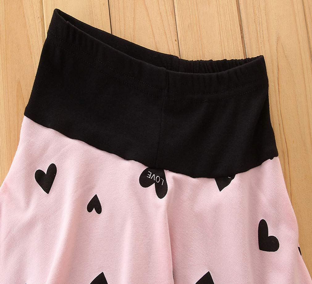 MIEKISA Little Girls Long Sleeve Top and Leggings Clothing sets (Pink, 120)