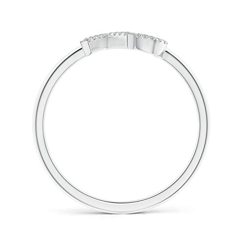 Natural Diamond XO Ring in 14K White Gold (0.7mm Diamond Pave-Set) Size 6.5 - April Birthstone