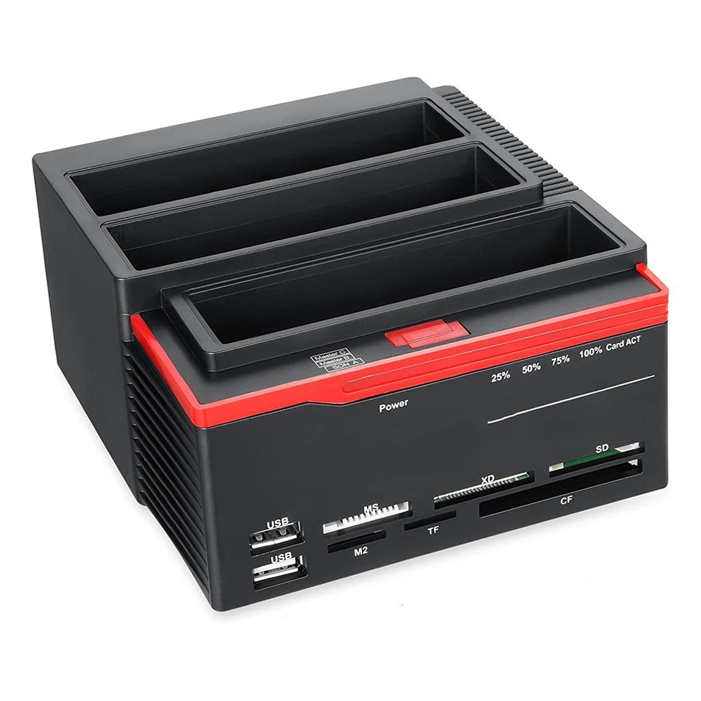 ZSEDP 2.5"/3.5" USB 3.0 to 2 SATA 1 IDE Port External HDD Hard Drive Disk Docking Station Card Reader USB3.0 Hub OTB/OTC