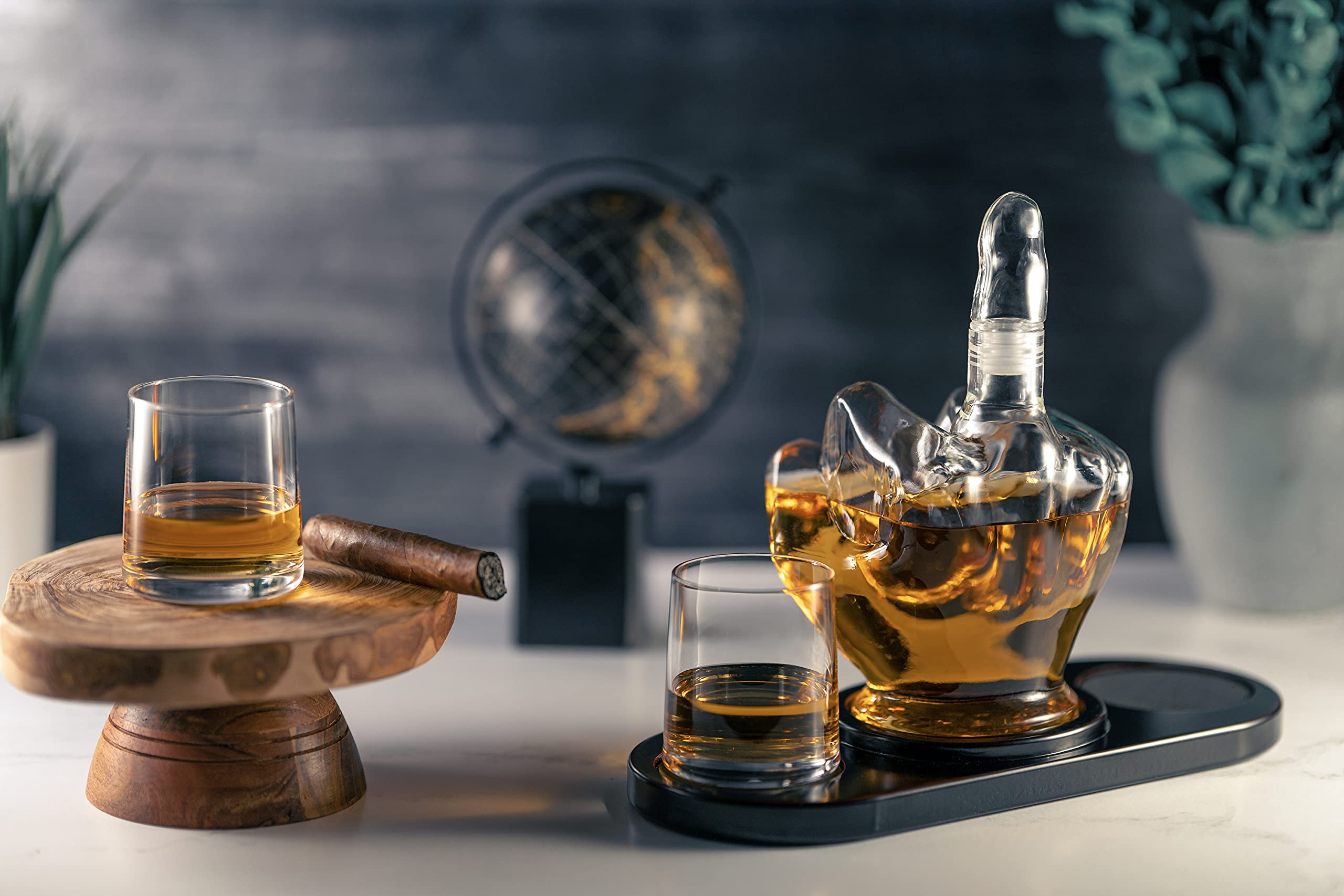 The Wine Savant Middle Finger Decanter Novelty Whiskey & Wine Decanter Set, Funny Gift for that Someone You Love! Middle Finger Gift For Adults, Flip Off Gift, Funny Gifts, Gag Gift