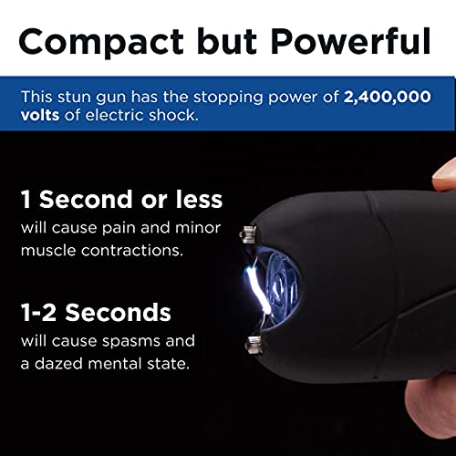 Mace Brand 2,400,000 Volt Ergo Stun Gun with Bright LED Light (Black) β Features On/Off Safety Switch, Stun Button β Holster Included, Rechargeable Battery, Mace Stun Gun for Self Defense, Made in USA