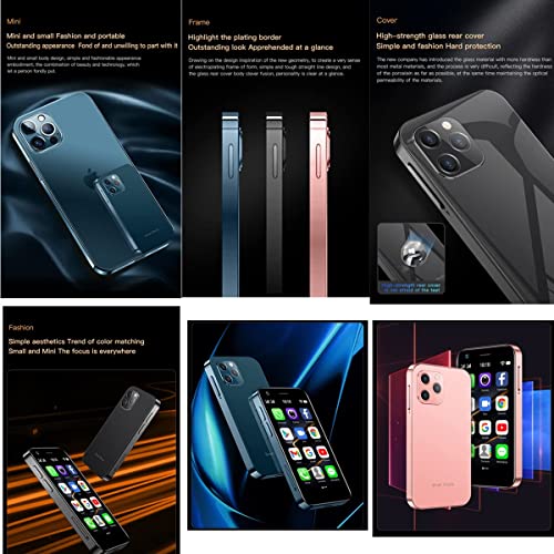 Soyes XS12Pro Mini 4G Smartphone 3.0 Inch Dual Sim Ultra Thin Unlocked Card Mobile Phone WiFi Bluetooth Hotspot Student Pocket Cellphone (Pink 32GB)
