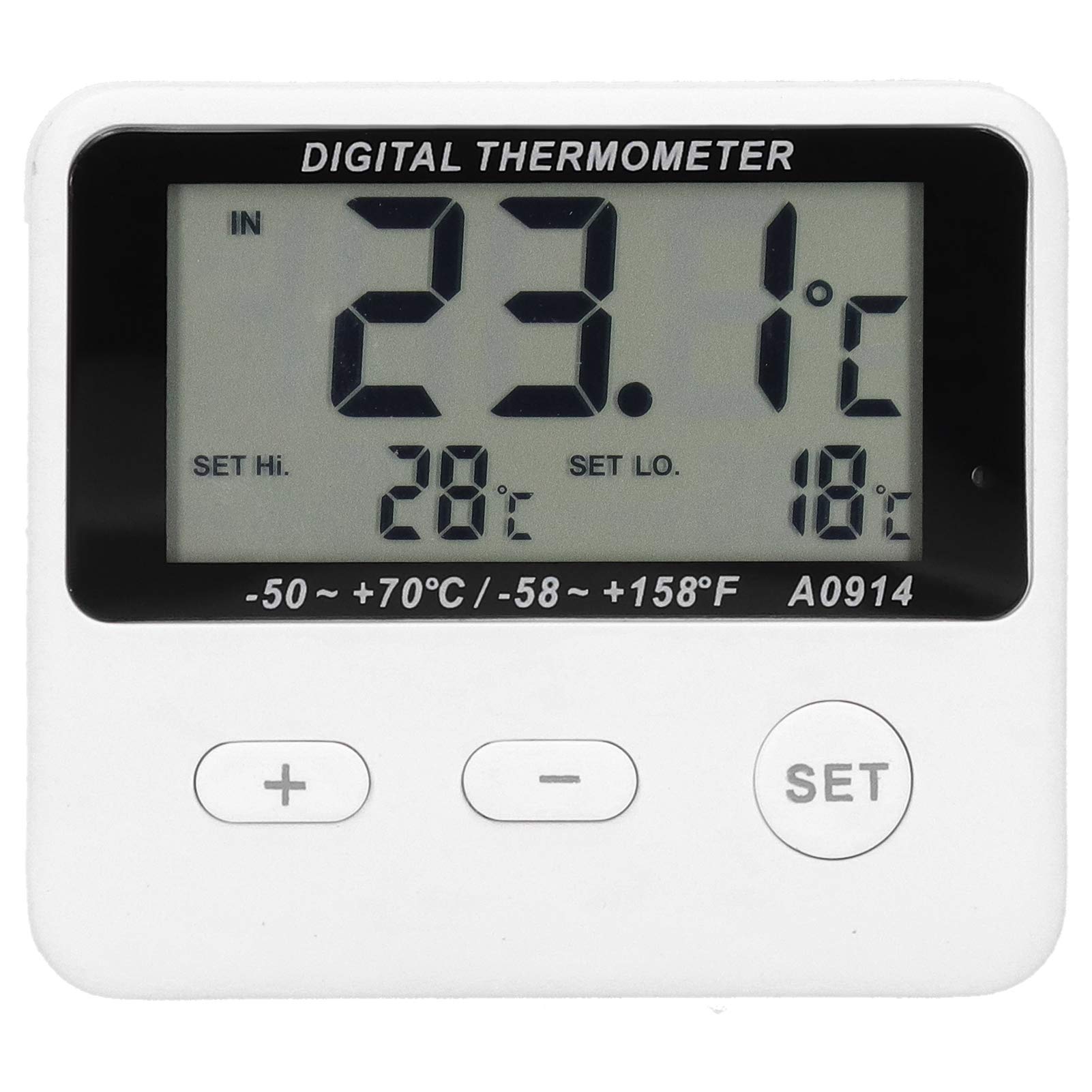 Walfront Digital Freezer Thermometer Battery Powere Universal Refrigerator Temperature Measuring Alarm Console with Probe for Kitchen Home Restaurants Bars, Thermostat