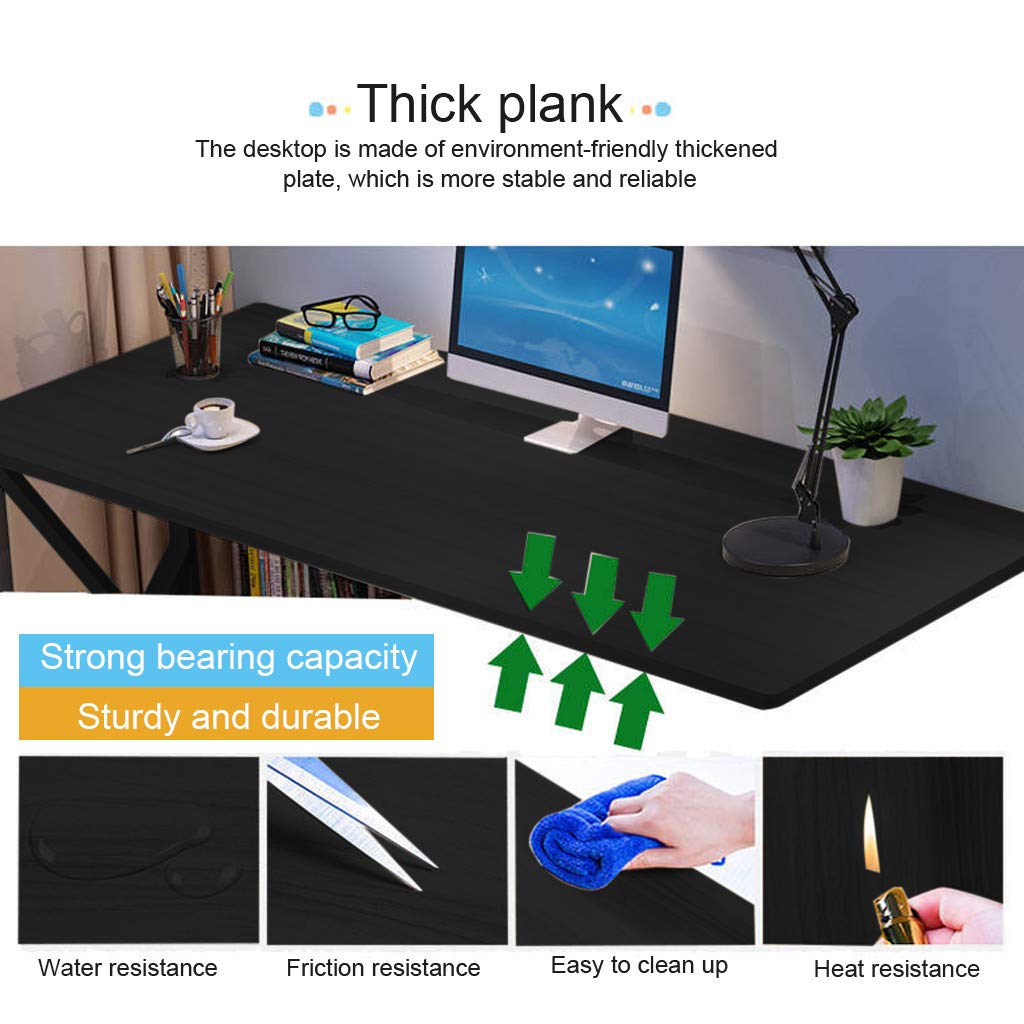 OKBOP Computer Desk, Gaming Desk, Modern Economic Small Home Office Desk with Storage Shelves Under Desk, 47 Inch Student Writing Desk Table Wood