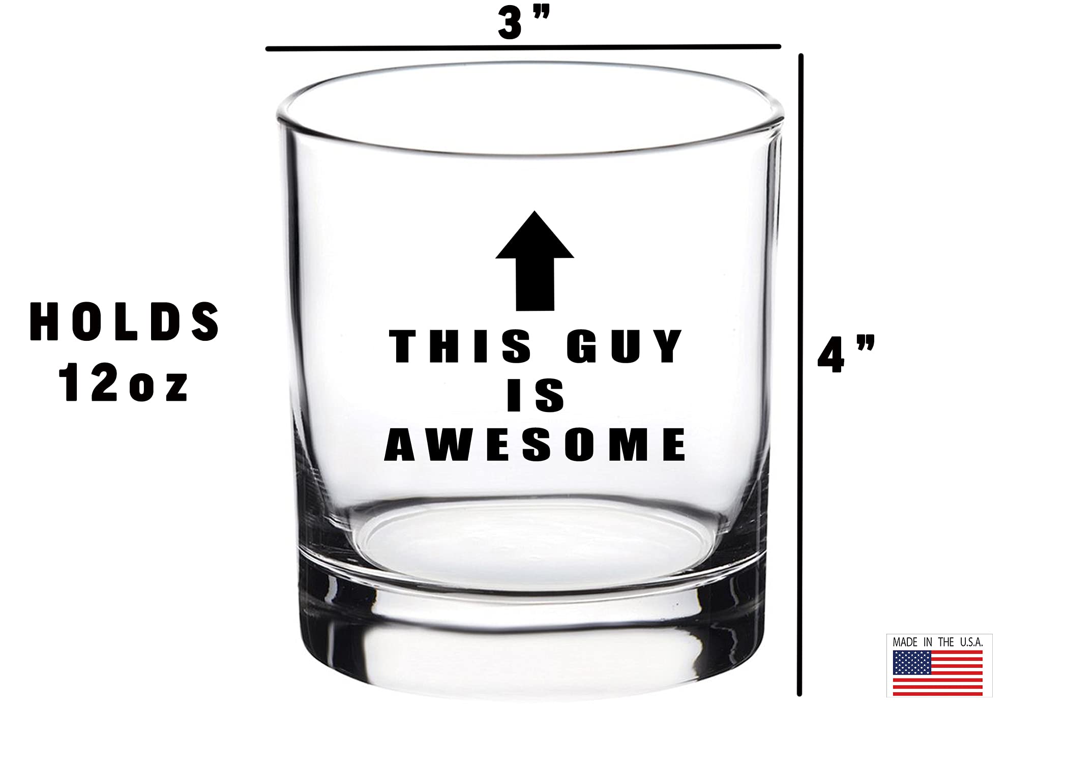 Rogue River Tactical Funny This Guy is Awesome Old Fashioned Whiskey Glass Drinking Cup Gift For Him Men Dad Grandpa