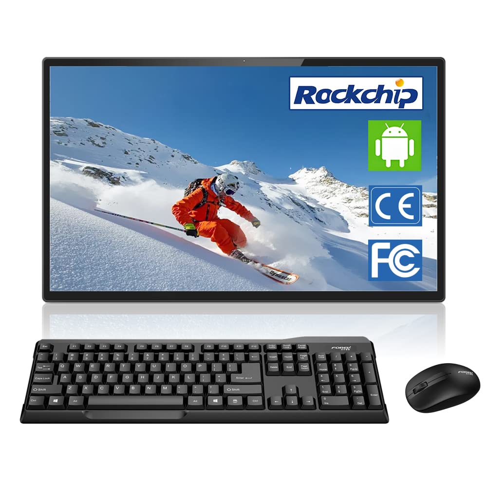 Wisepoch All-in-One Desktop Computer 24" Touch Screen Android 11, Six-Core, 4GB+32GB, Webcam, Wi-Fi, Bluetooth. Large Screen for Elderly Poor Vision, Kids Learning at Home, Doorbell Screen