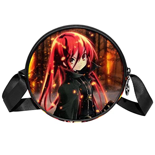 Wangsxing Small Crossbody Bag Anime Girl Round Purse Wallet Shoulder Bag
