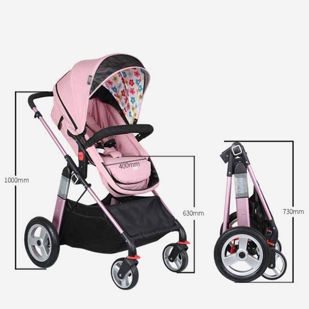 WYFDP Baby Stroller, High Landscape Can Sit and Lie Lightweight Folding Stroller, Baby Child Two Way Trolley