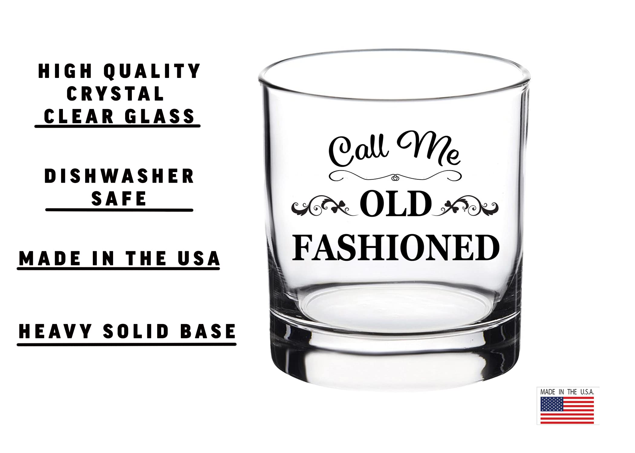 Rogue River Tactical Funny Call Me Old Fashioned Whiskey Glass Drinking Cup Gift For Him Men Dad Grandpa