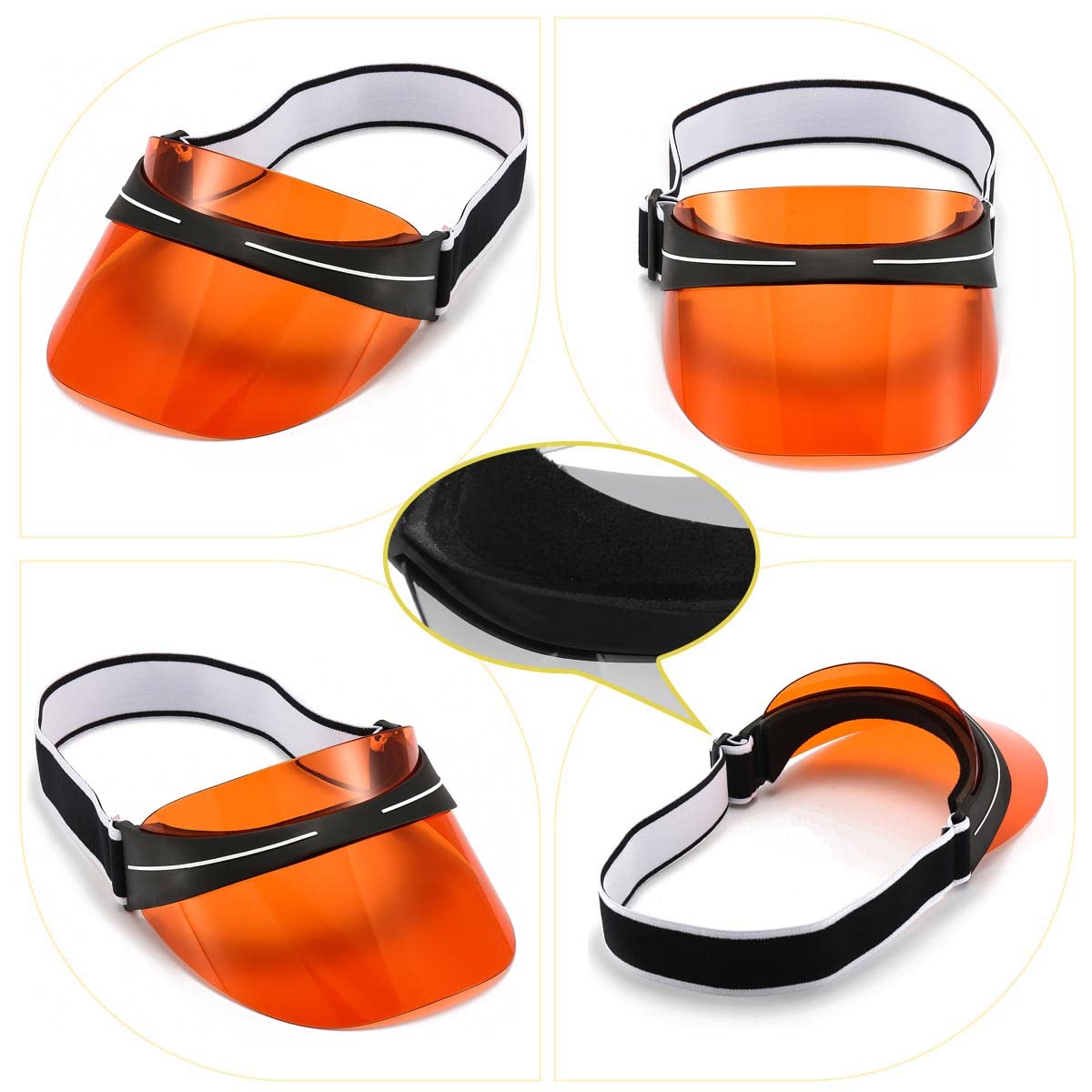 Sun Visor Hat Cap for Women Men Adjustable Outdoor Sun Headband UV Protection Face Shield Oversized Sunglasses