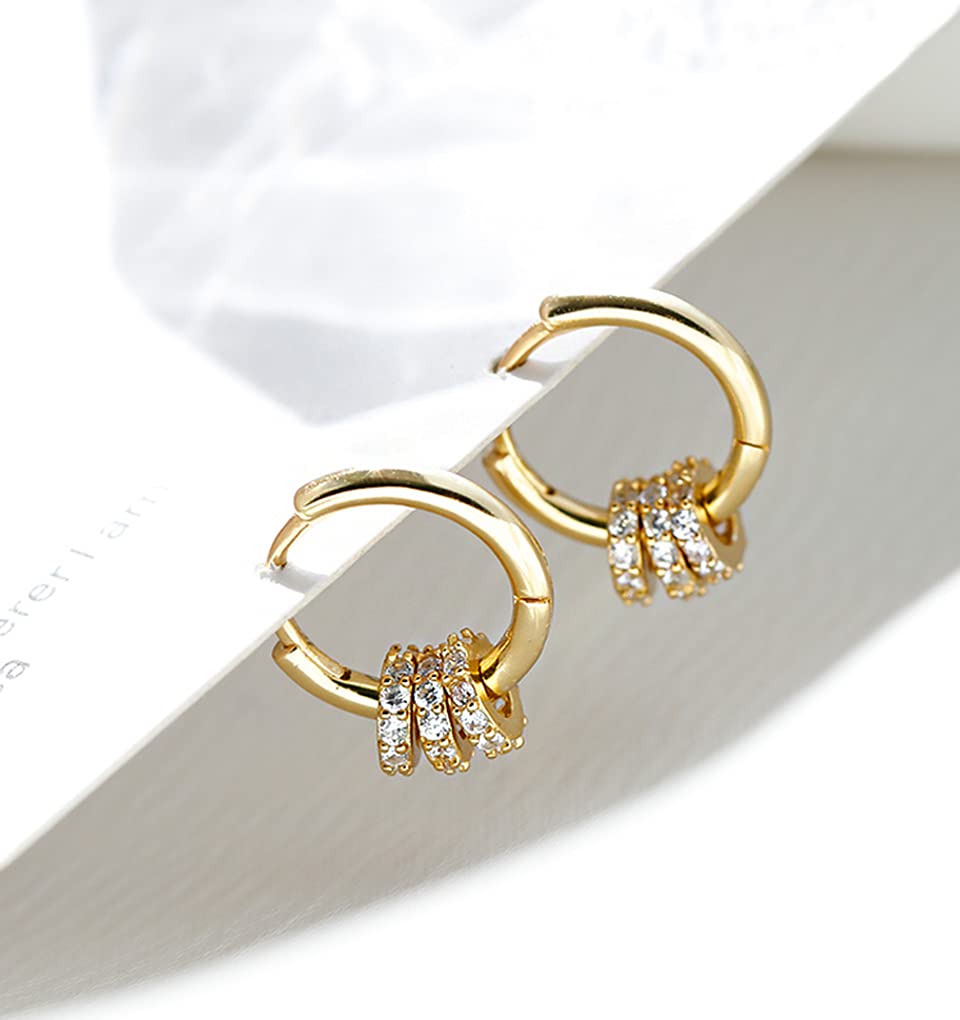 SLUYNZ 925 Sterling Silver Cartilage Hoop Earrings for Women Small Hoop Earrings Helix Piercing Hoop (A-Silver)