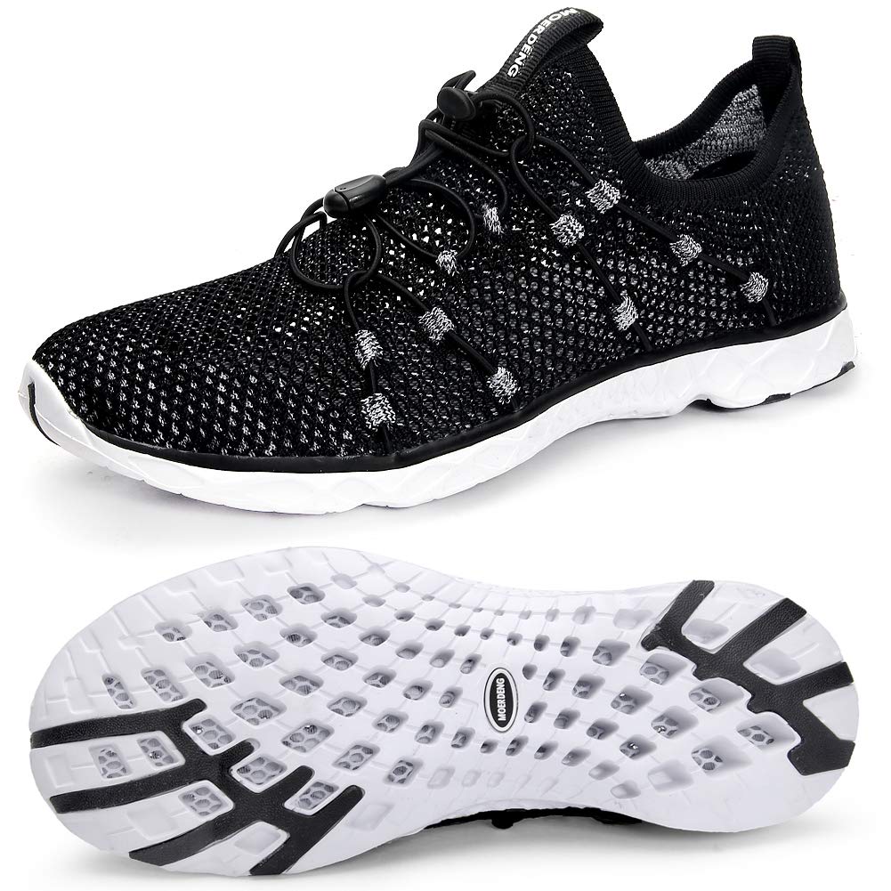 MOERDENG Men's Quick Drying Water Shoes Lightweight Aqua Shoes for Sports Outdoor Beach Pool Exercise Dark Grey 11