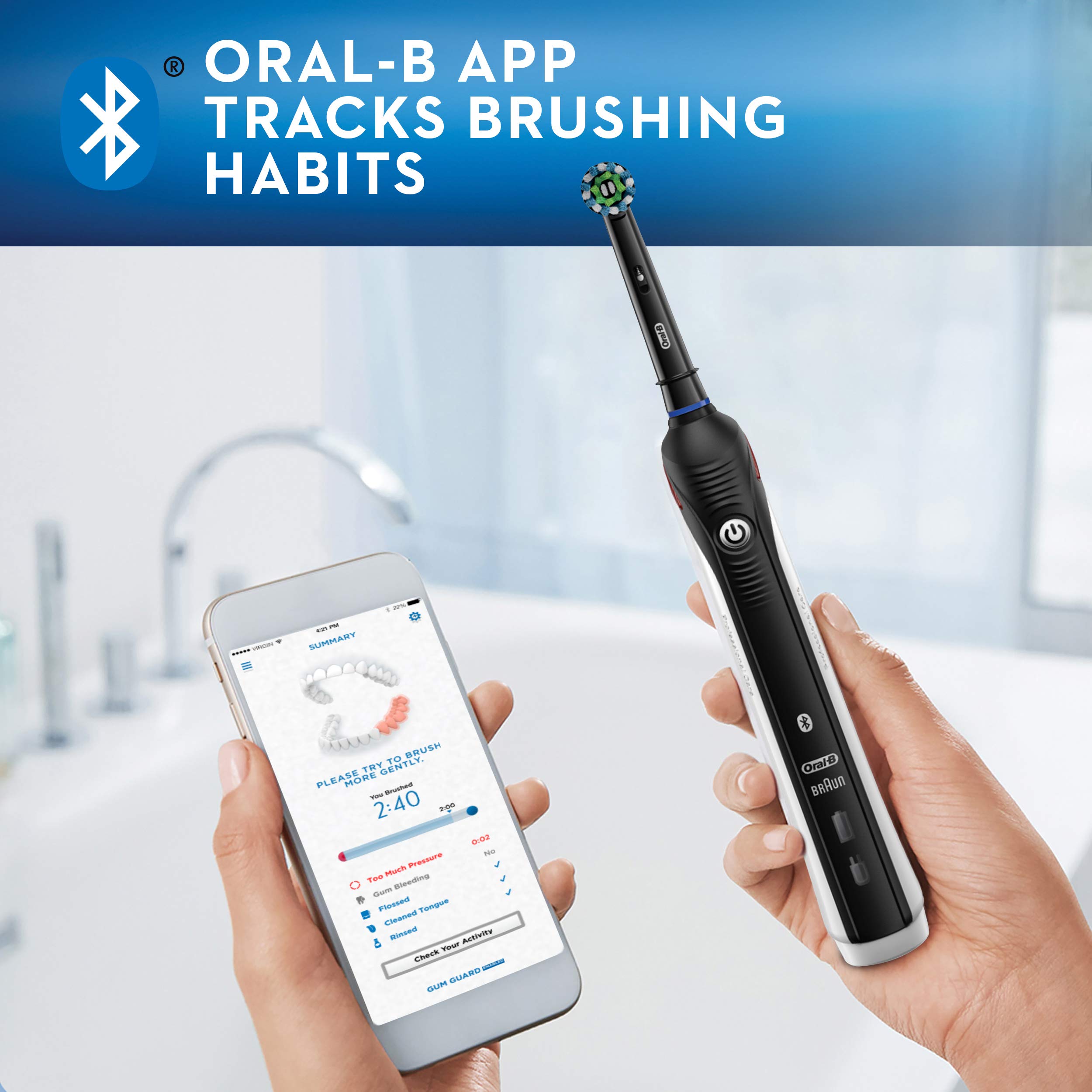 Oral-B Pro 3000 Smartseries Electric Toothbrush with Bluetooth Connectivity, Black Edition