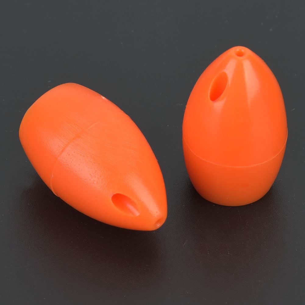 Yeuipea Fishing Bobber Float, 20 Pcs Rubber Oval Colorful Beans Stopper Fishing Bobber Float Fishing Tools Accessory(L-Orange)