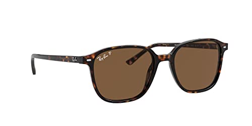 Ray-Ban RB2193 Leonard Square Sunglasses, Tortoise/Polarized B-15 Brown, 53 mm