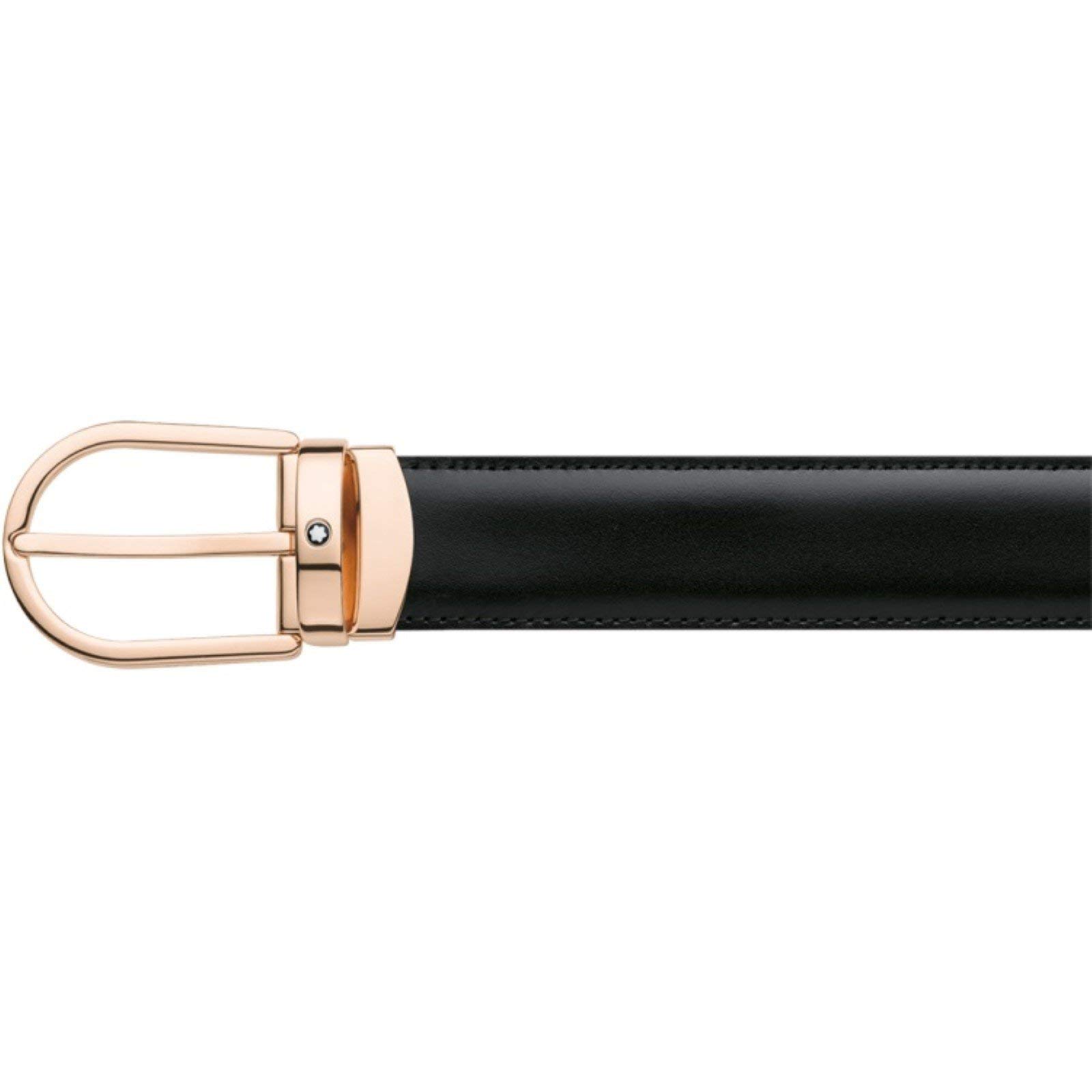 MONTBLANC Black/Brown Leather Reversable Mens Belt 111633