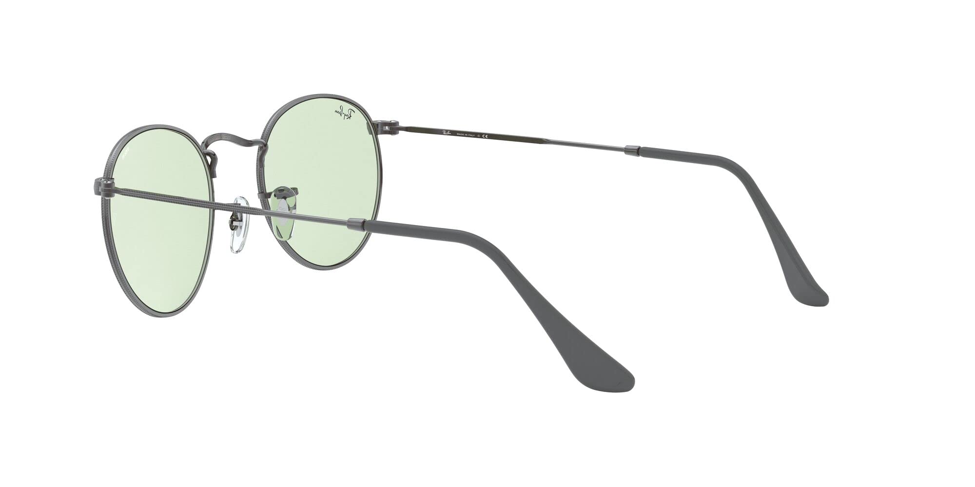Ray-Ban Rb3447 Round Metal Polarized Sunglasses, Gunmetal/Evolve Photochromic Yellow to Red, 53 mm