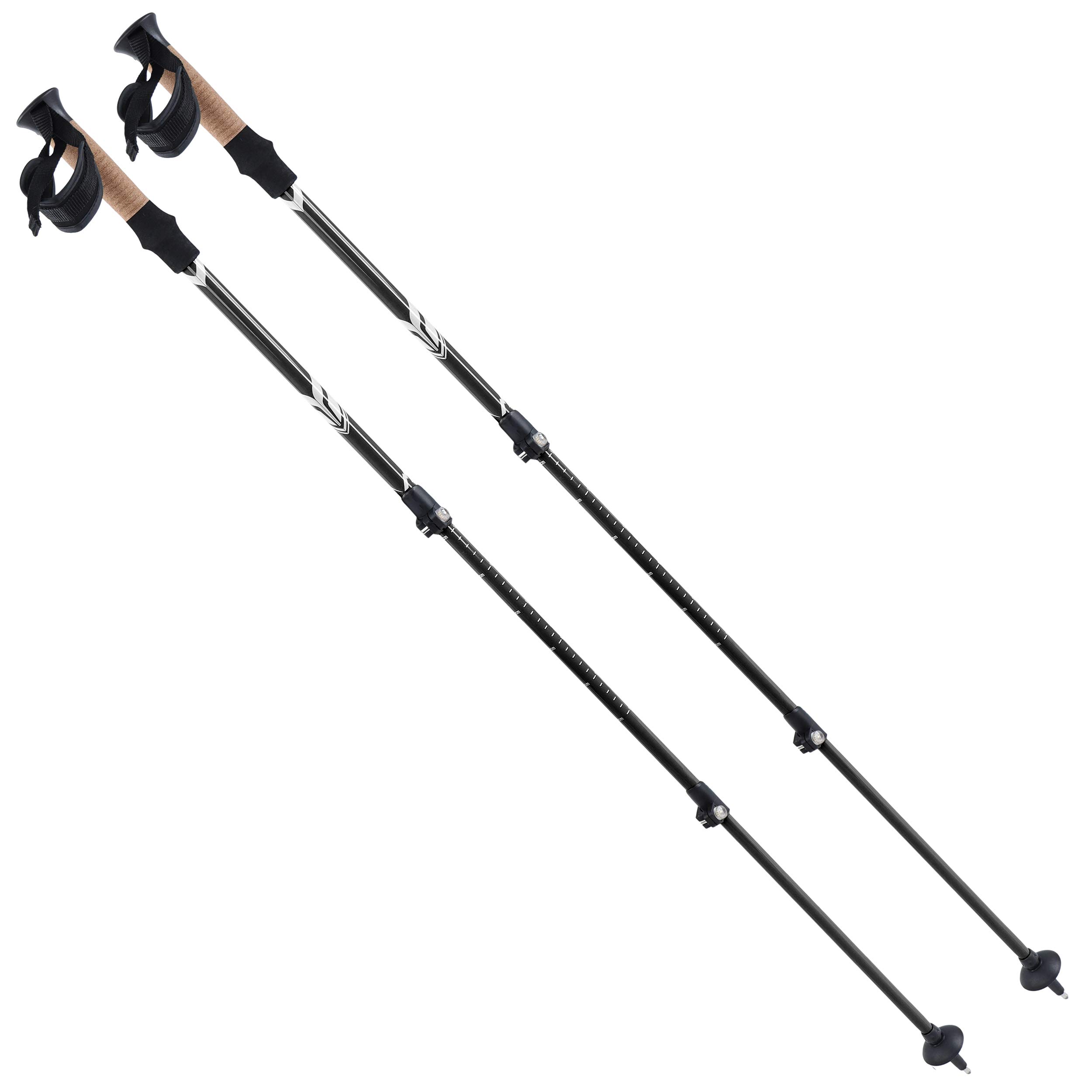 Redneck Convent RC Trekking Poles for Hiking Black Walking Sticks, Lightweight Pair Trek Poles Collapsible Backpacking Trekker Stick Set