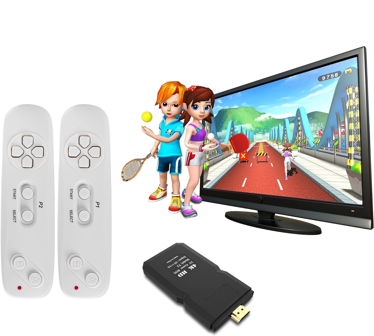 TV Game Consoles, Built in 61 Games, Retro Video Game Machine with 2.4G Wireless Handheld Gamepad Somatosensory Control, HDMI USB Plug and Play, Kid & Adult Interactive& Puzzle Game