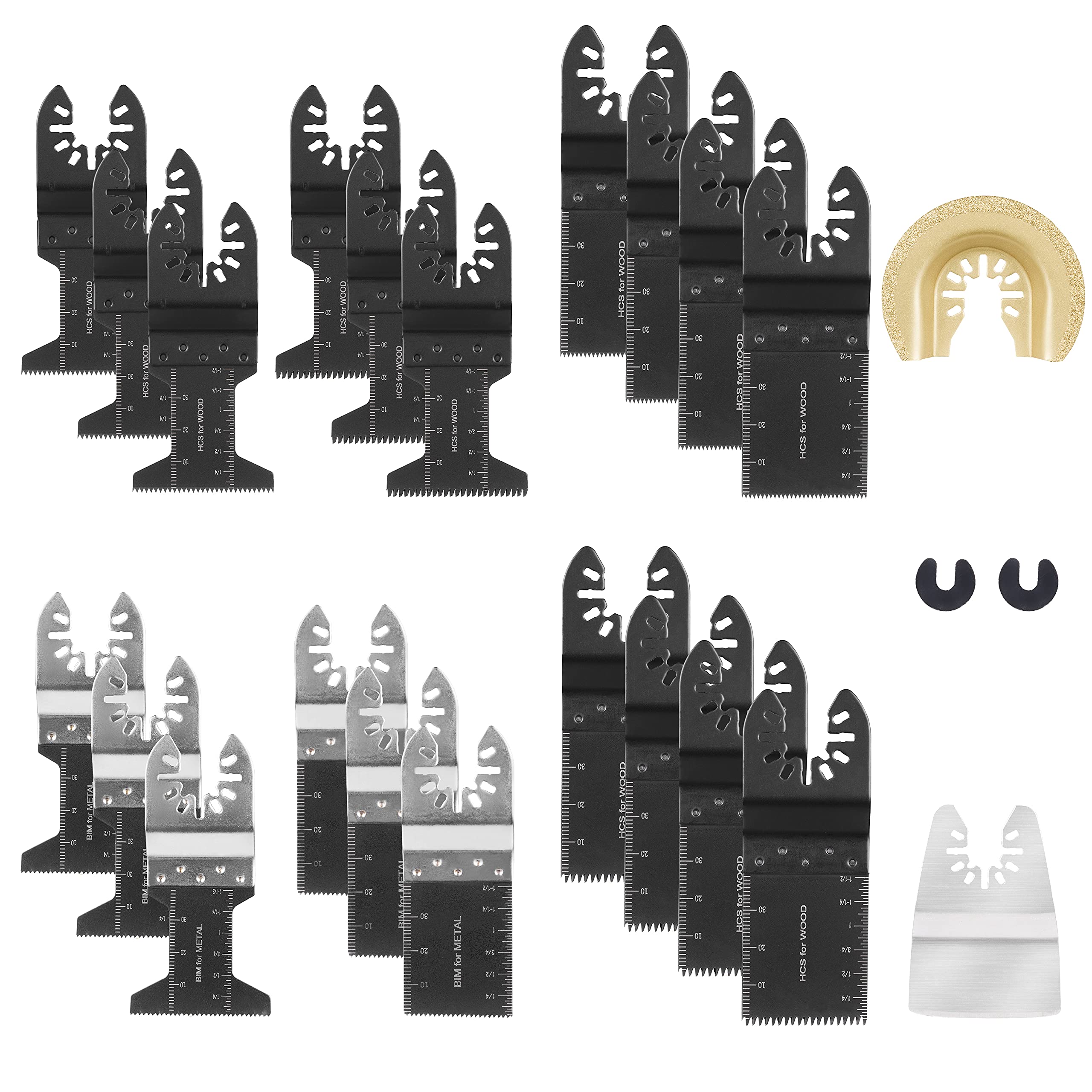 Oscillating Tool Blades, Kmeivol 23 Universal Metal Wood Multitool Blades Compatible with Fein Multimaster Porter Cable Black & Decker Bosch Craftsman Ridgid Ryobi Makita Milwaukee Rockwell