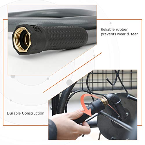 Worth Garden Short Garden Hose 3/4 in. x 25 ft. NO KINK,Non Leaking,HEAVY DUTY Durable PVC Water Hose with Solid Brass Hose Fittings, Male to Female Fittings,Swivel Grip,12 YEARS WARRANTY,H065D03