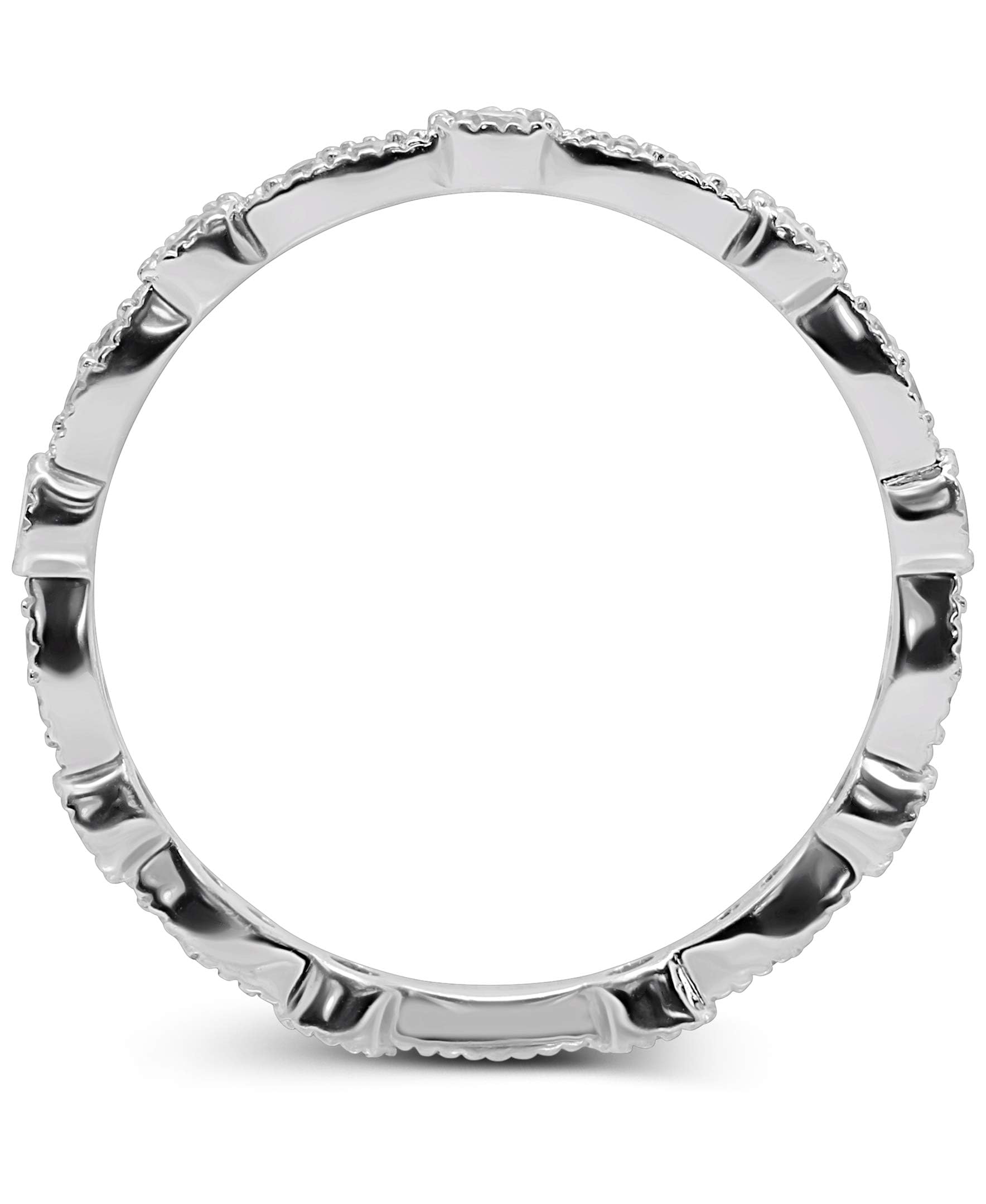 Oro Leoni 925 Sterling Silver Cubic Zirconia Eternity Band Ring. 8