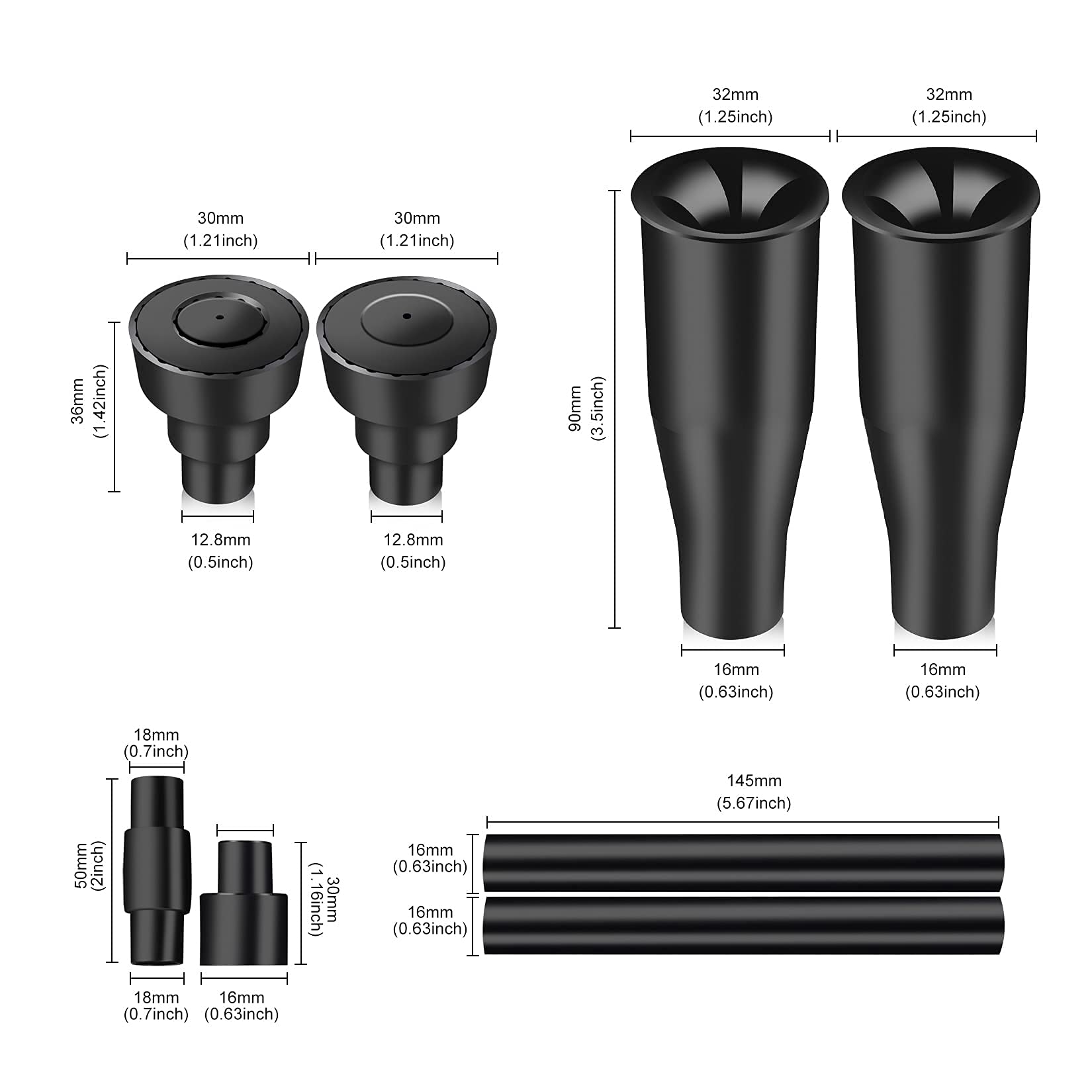 Water fountain nozzle for Garden, Ponds, Tabletop Fish Ponds, 8 pcs of Set, 2 Fountain Shaped, (size-S)