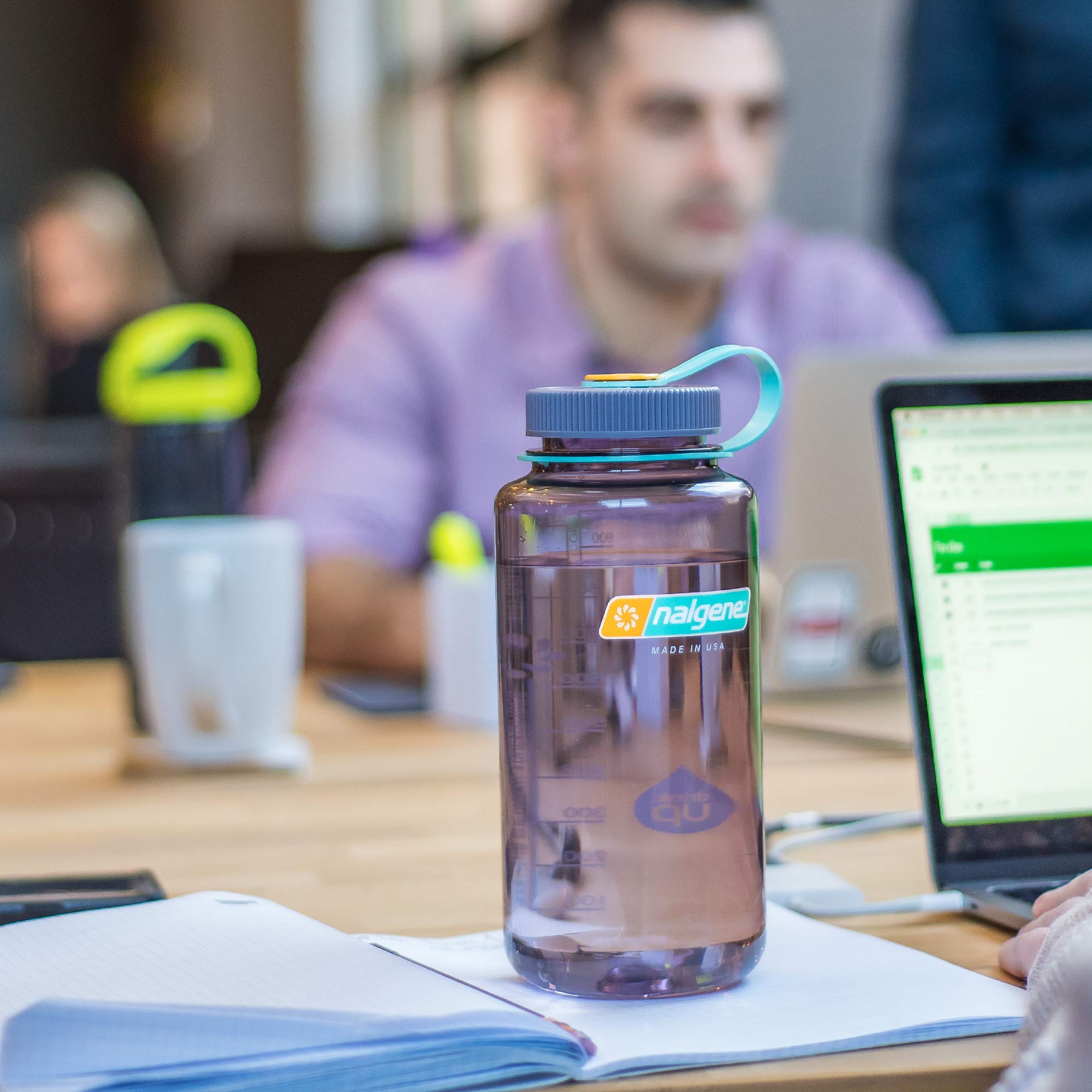 Nalgene Sustain Tritan BPA-Free Water Bottle Made with Material Derived from 50% Plastic Waste, 32 OZ, Wide Mouth