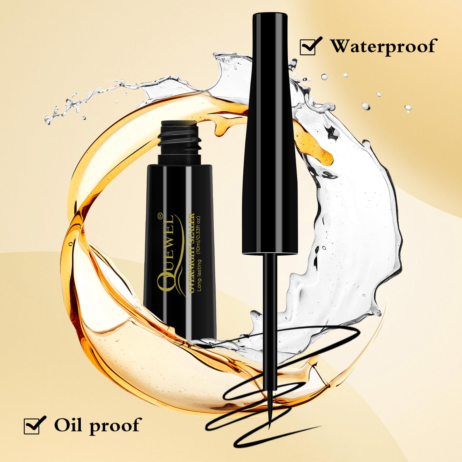 QUEWEL 10ML Lash Clusters Overnight Seal Long-Lasting Mild Formula Cluster Lashes Seal +Lash Clusters Glue Remover 150ml Cluster Lashes Remover for DIY Lash Extensions