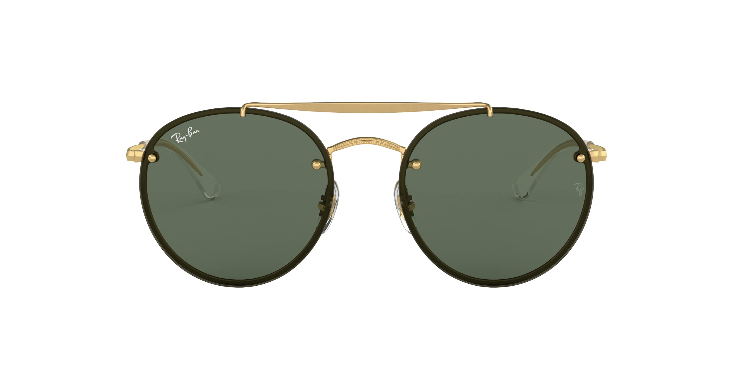 Ray-Ban RB3614N Round Sunglasses, Demi Gloss Gold/Dark Green, 54 mm