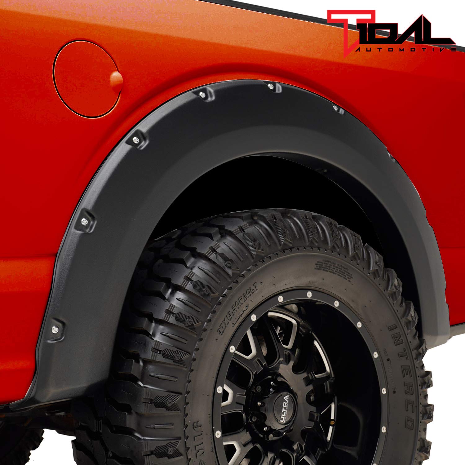 Tidal Fender Flares Matte Black Pocket Bolt-Riveted Style Fender Flare Fit for 18-20