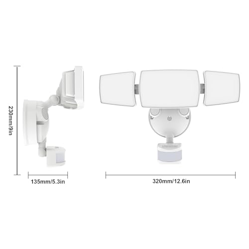 USTELLAR 2 Pack 50W Smart Outdoor LED Security Light Tunable White 2700K-6500K Motion Sensor Exterior WiFi Flood Light Fixture Alexa Warm Wired Floodlight Google Outside Spotlight House Yard Garage