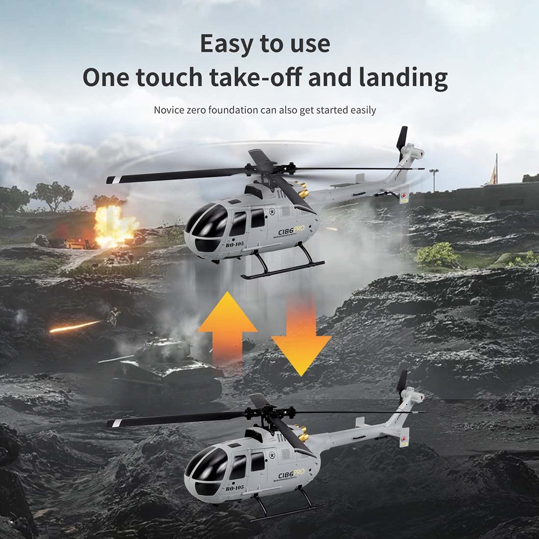 MOYRETTY 1/18 4CH 2.4G RC Helicopter Model for Beginners, Remote Control Stunt Helicopter (RTF Version)