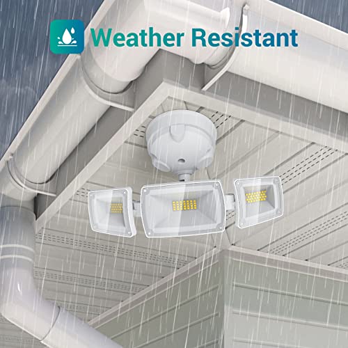 USTELLAR 55W Flood Lights Outdoor, Switch Controlled LED Flood Light Outdoor 5500LM 5000K, IP65 Waterproof Exterior Security Light,Outside Spotight for Garage Eave Yard 2 Pack (White)