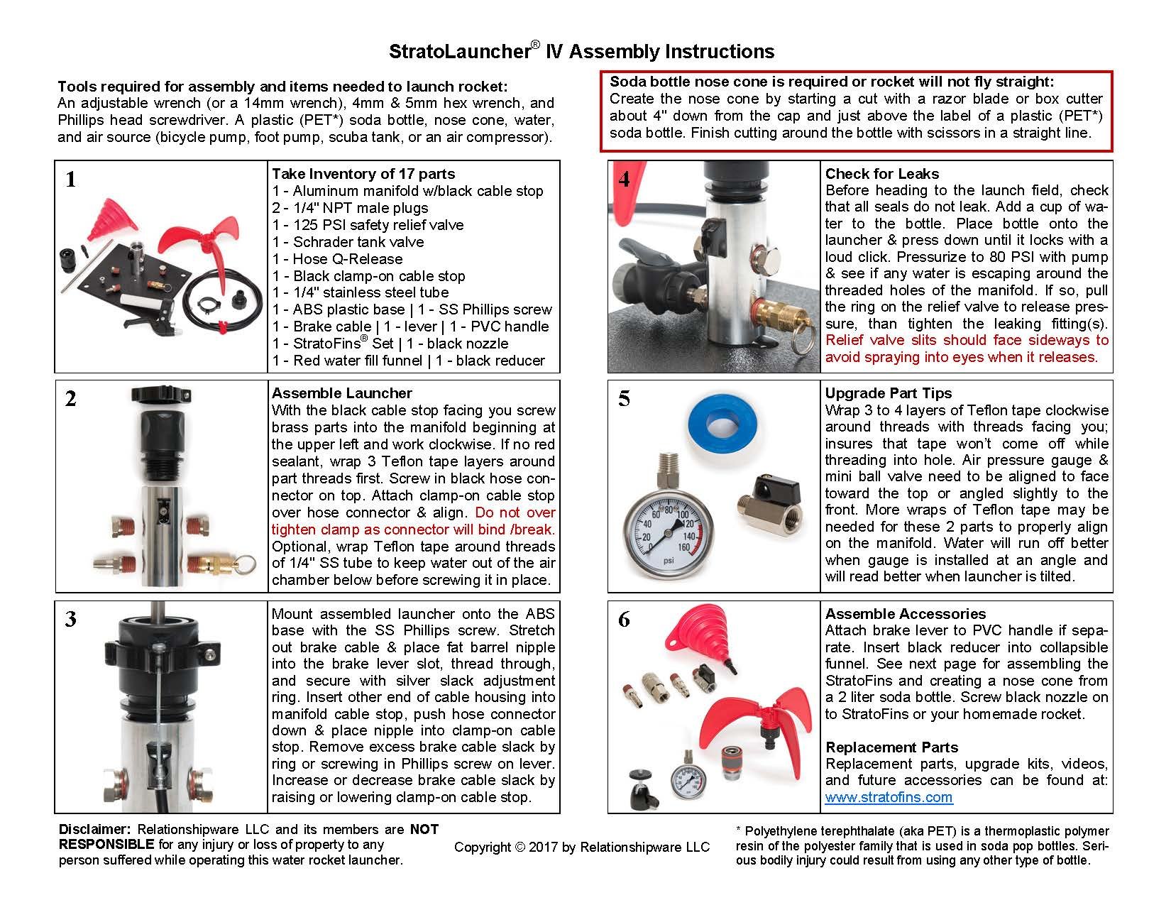 Relationshipware StratoLauncher IV Water Rocket Launcher + StratoFins