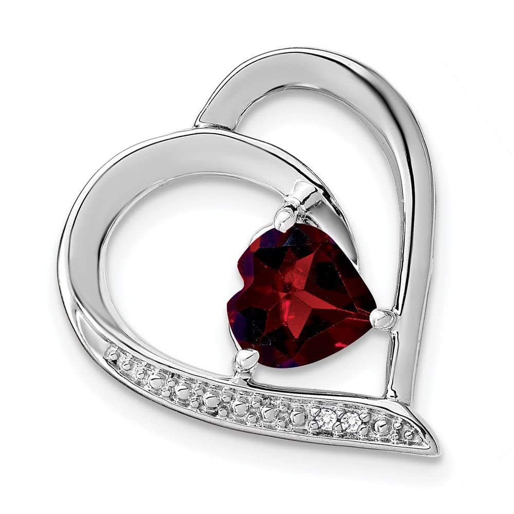 Sterling Silver Garnet and Diamond Pendant GLD-AZ-PM4441-GA-001-SSA