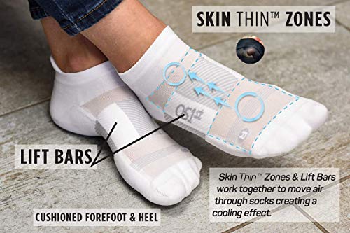 OS1st TA4 Thin Air Running Socks (1 Pair) with special skin-thin design maximizing air-flow to prevent overheating and keep feet cool and dry