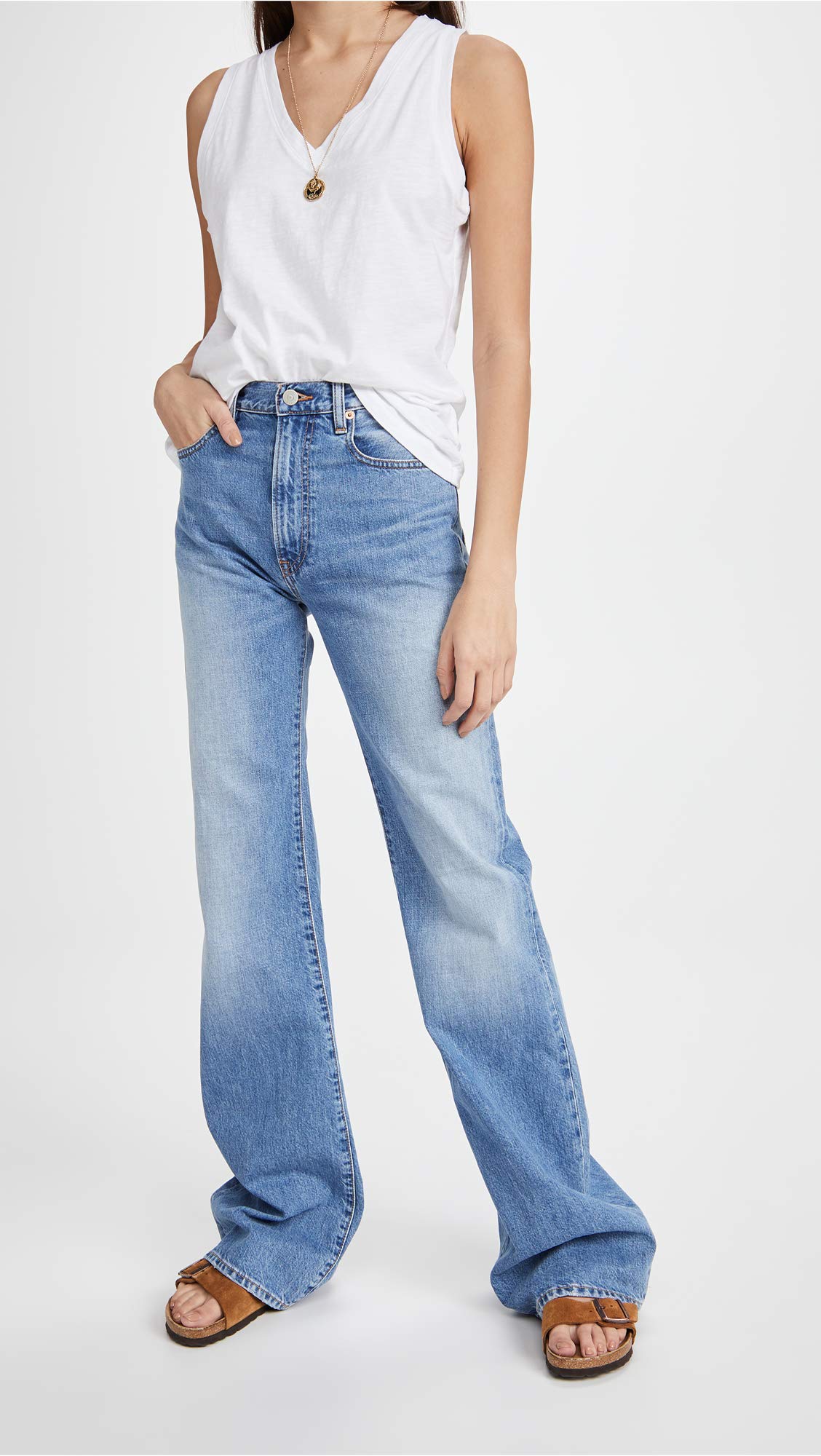 Madewell Women's Whisper Cotton V-Neck Tank, Optic White, S