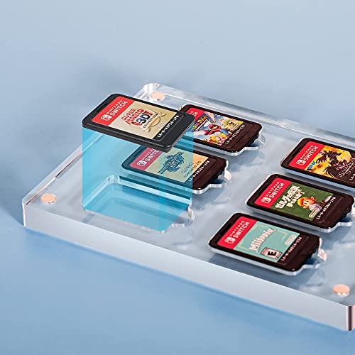 Switch Game Card Case - UPAFEXXI Game Card Storage Box Include 6 Game Card Slots Holders for Nintendo Switch NS NX, Transparent Display of Switch Game Card Cartridge