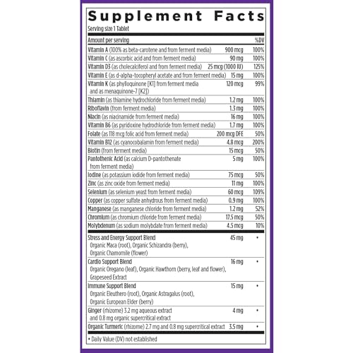 New Chapter Men's Multivitamin for Immune, Stress, Heart + Energy Support with Fermented Nutrients - Every Man's One Daily, Made with Organic Vegetables & Herbs, Non-GMO, Gluten Free - 72 ct