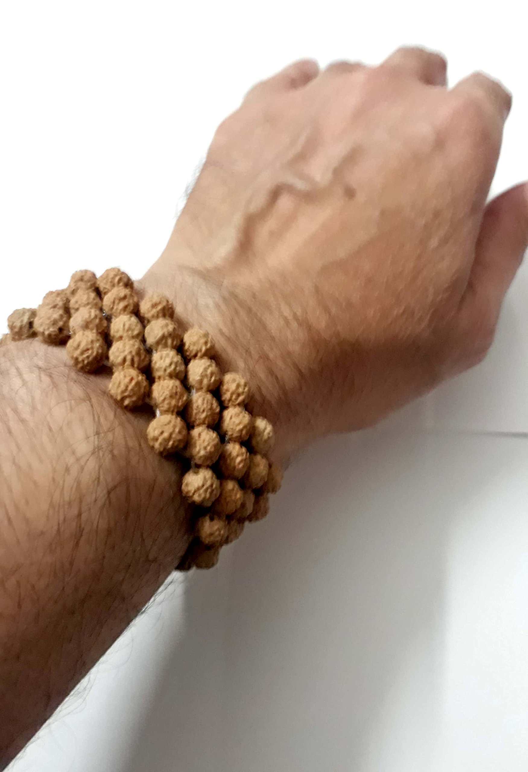 numeroastro Designer Stretchable 5 Mukhi Rudraksha Beads Bracelet for Good Luck.